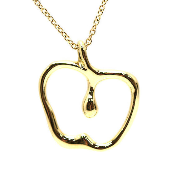 Tiffany & Co. | Bags | Tiffany Apple Necklace K8 Gold Elsa Peretti ...